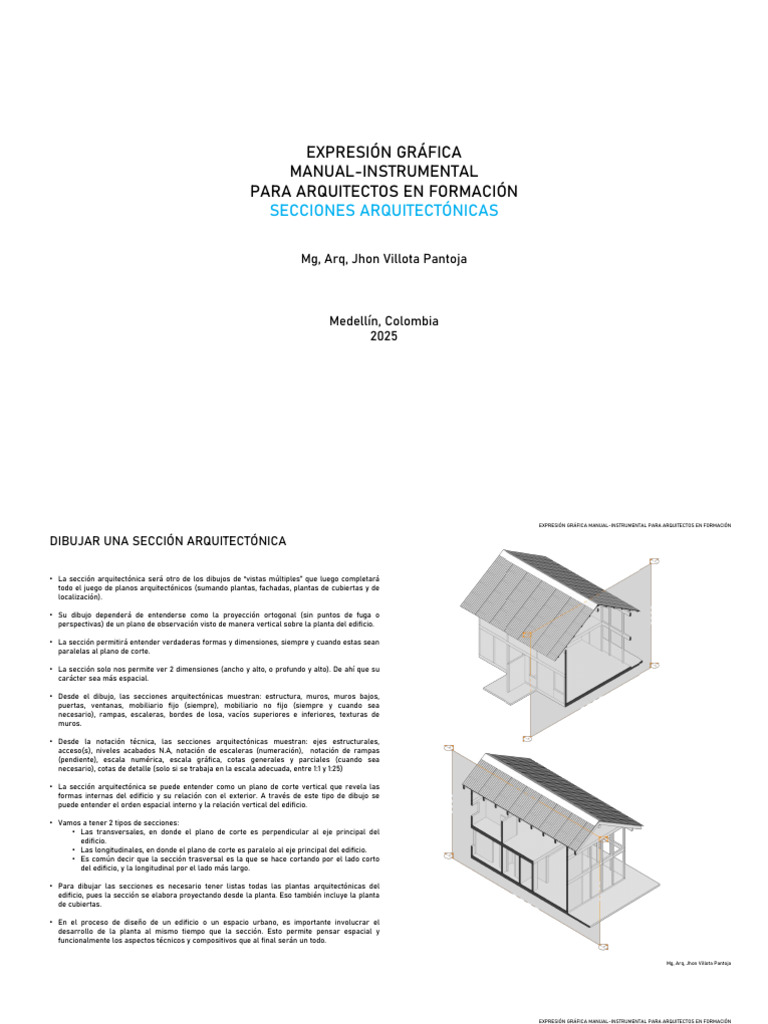 Secciones Arquitectónicas Manual De Dibujo Planimétrico Pdf Dibujo