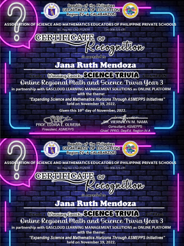 Coach Trivia - Science Elem | PDF
