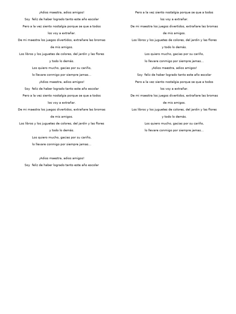 Adios Maestra[1] | PDF