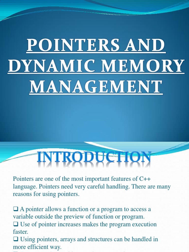 Pointers and Dynamic Memory Management | PDF | Pointer (Computer Programming) | Data Type