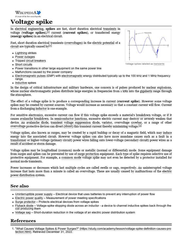 Voltage Spike | PDF | Electrical Engineering | Electromagnetism