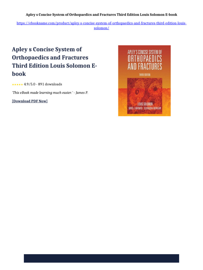Apley s Concise System of Orthopaedics and Fractures Third Edition ...