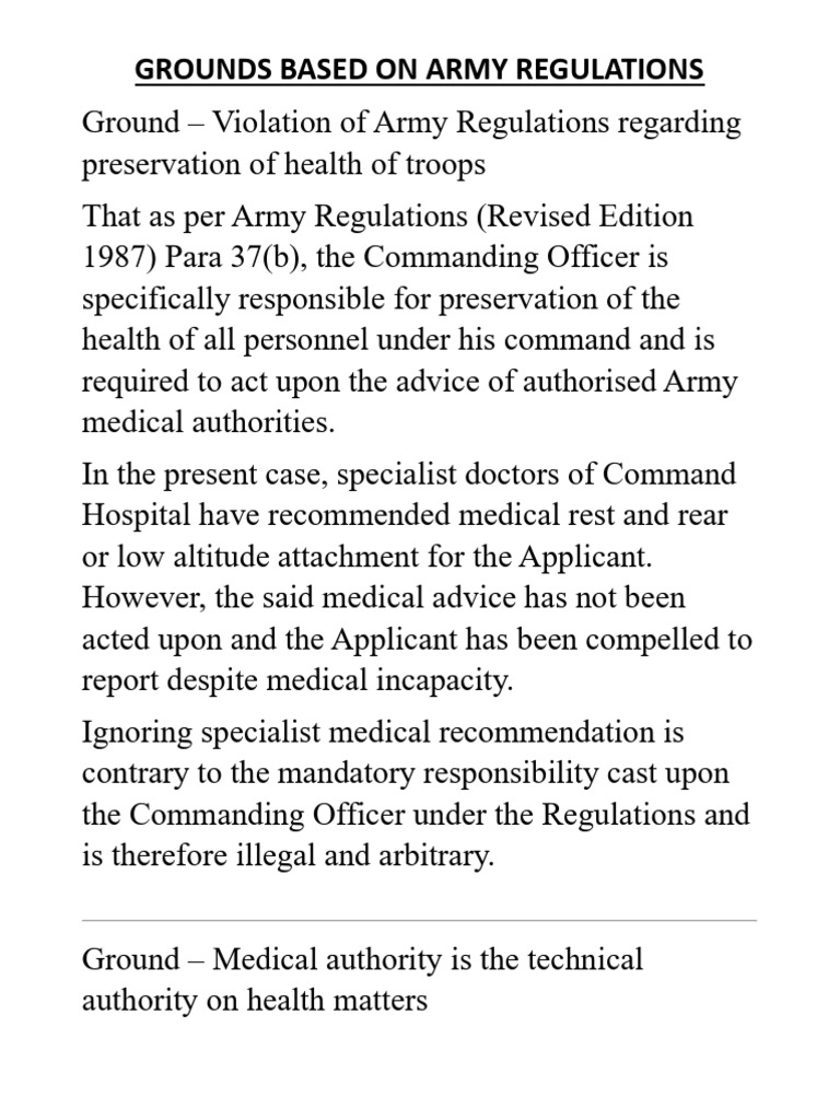 Grounds On Regulation of Army | PDF | Political Law | Public Law