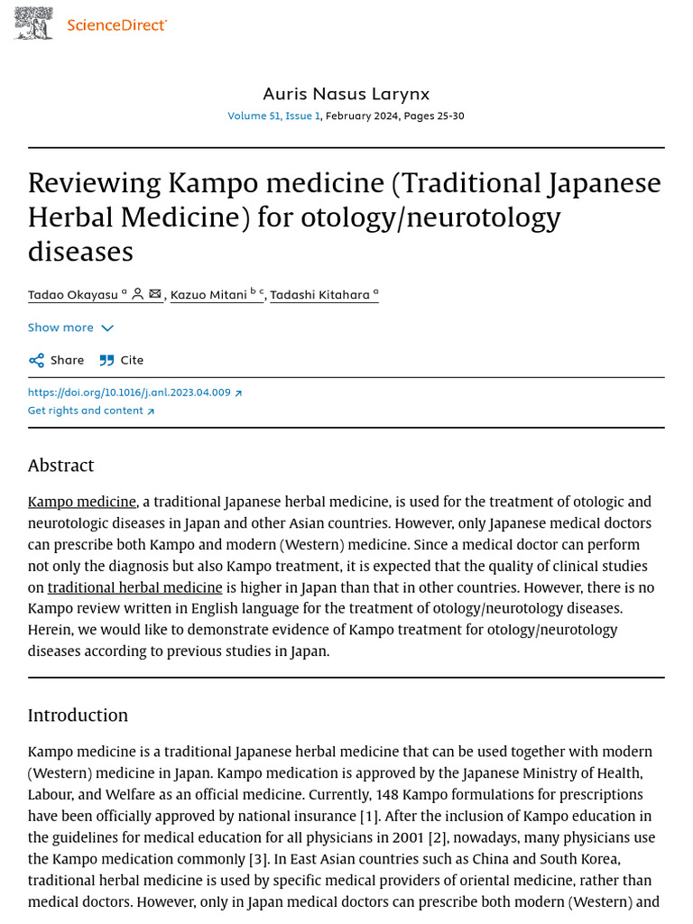 Reviewing Kampo Medicine (Traditional Japanese Herbal Medicine) For ...