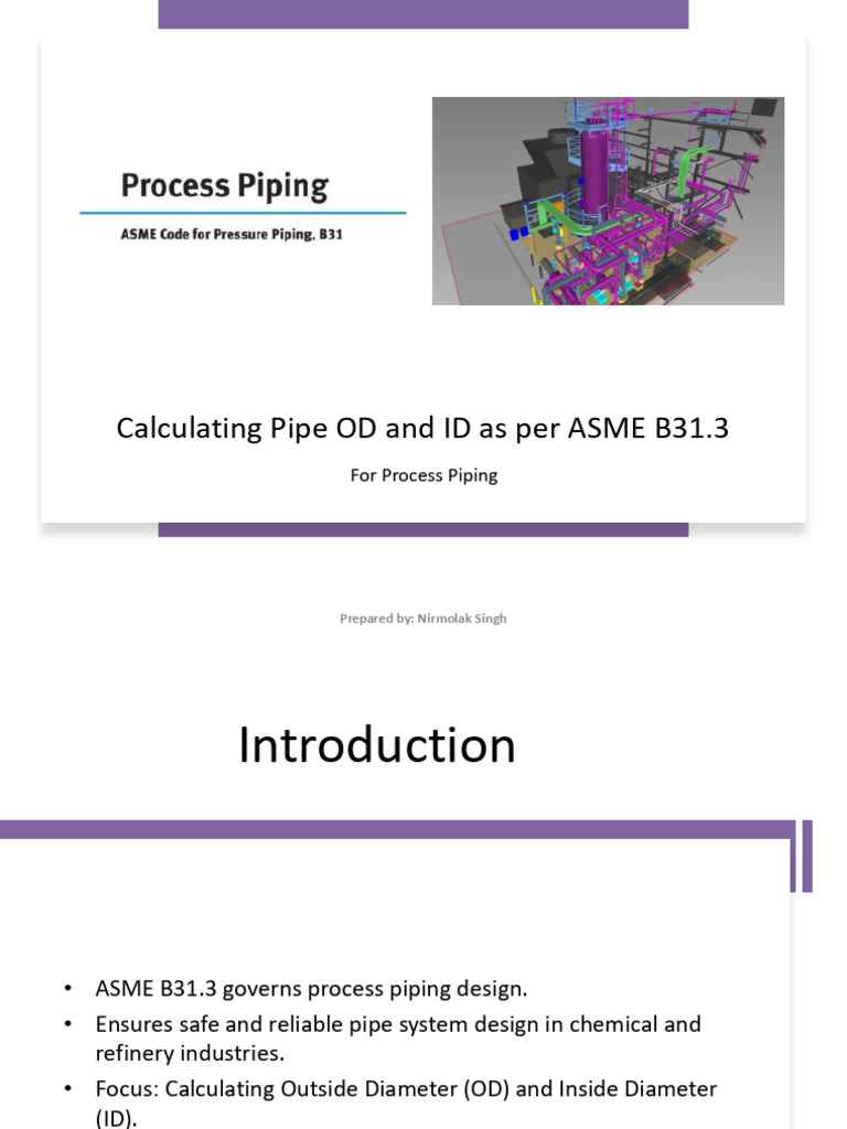 Calculating Pipe OD and ID As Per ASME B31.3 | PDF | Pipe (Fluid ...