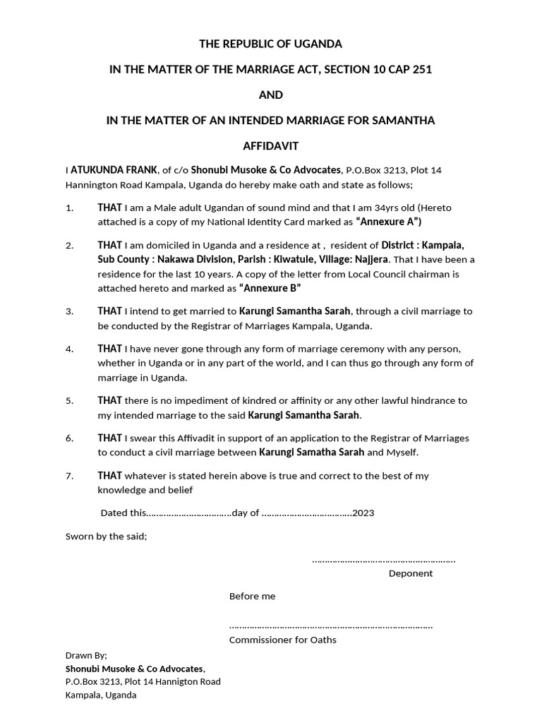 Affidavit Atukunda22032023 | PDF | Affidavit | Chess Openings
