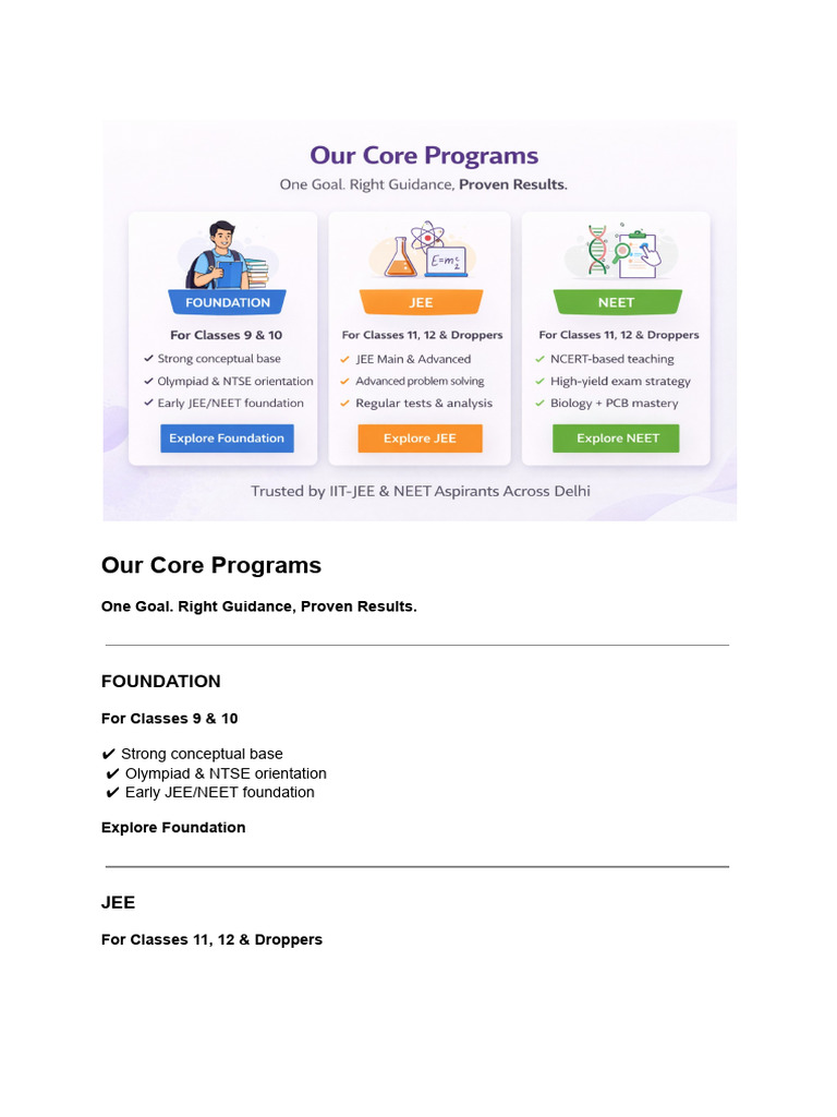 Our Core Courses | PDF