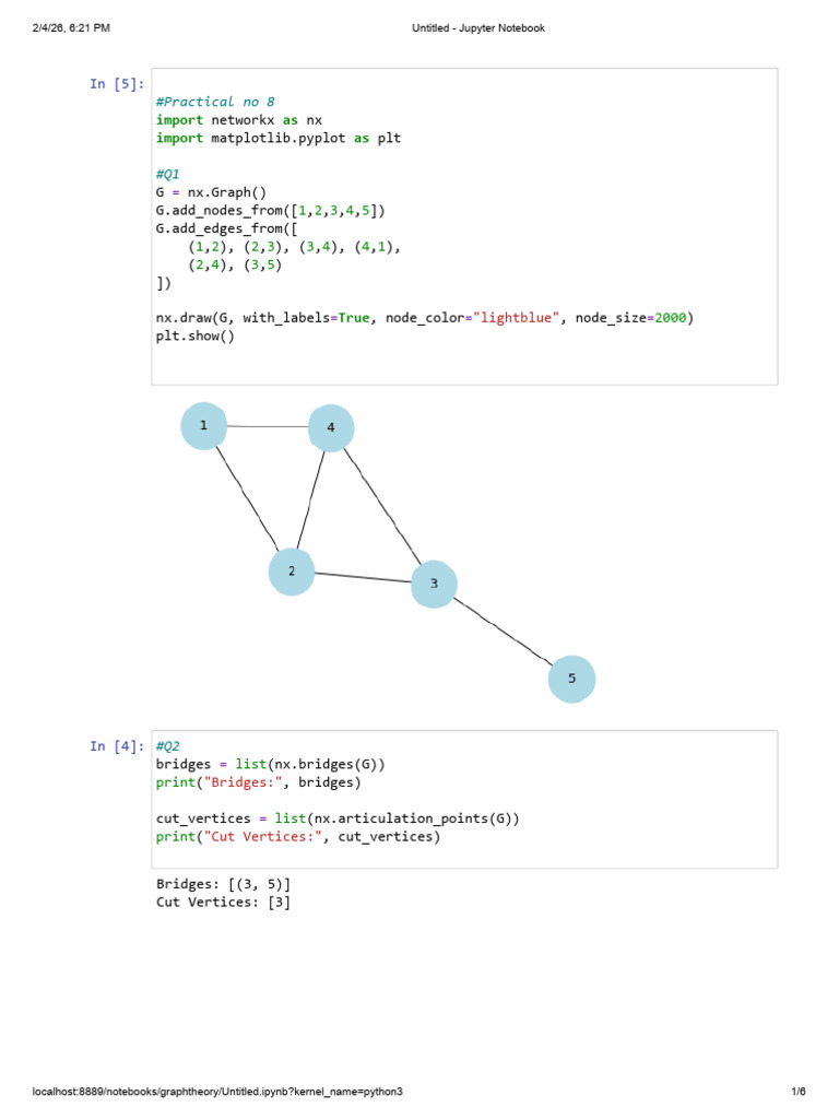 Untitled - Jupyter Notebook | PDF | Vertex (Graph Theory) | Combinatorics