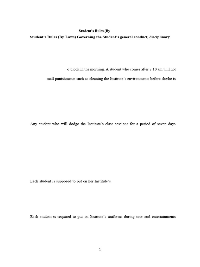Student's Rules (By-Laws) Updates | PDF | Crimes | Crime & Violence