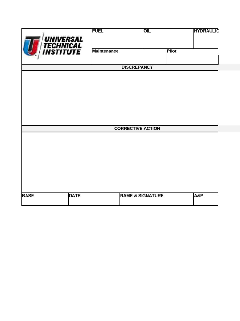 UTI Logbook Template | PDF