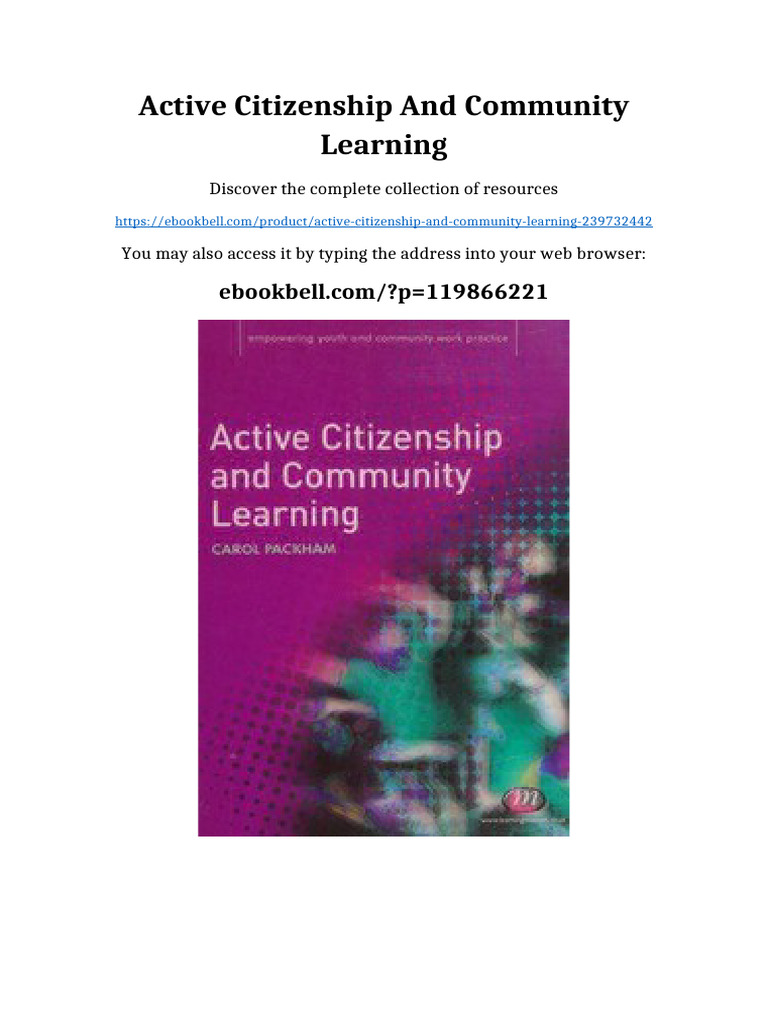 Active Citizenship and Community Learning Online Reading | PDF ...