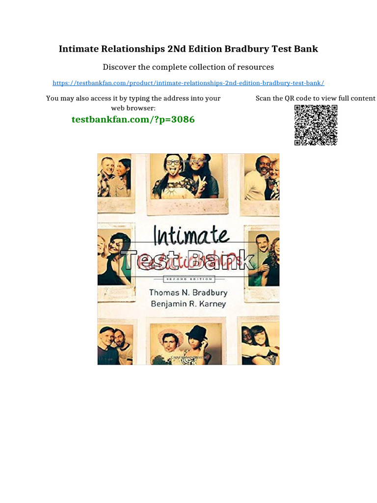 Intimate Relationships 2nd Edition Bradbury Test Bank sample | PDF ...