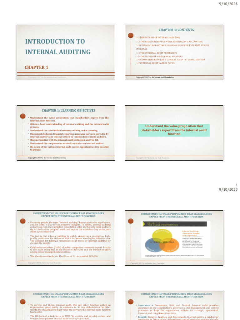 Chapter 1 - Internal Auditing - Urton. L.anderson | PDF | Internal ...