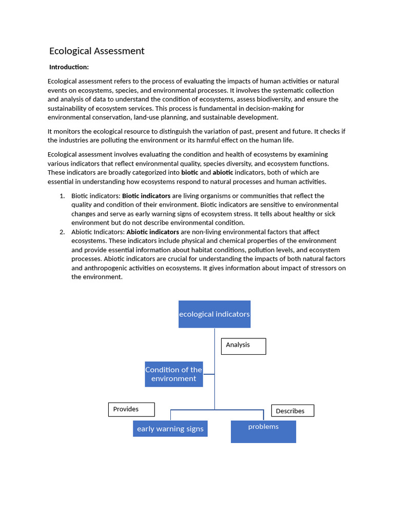 Concept of Ecological Assessment | PDF | Ecosystem | Ecology
