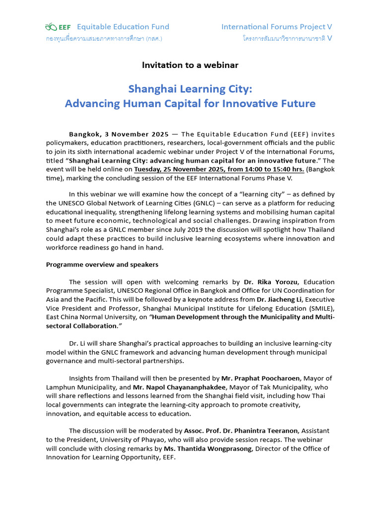 Press Kit Shianghai Learning City | PDF