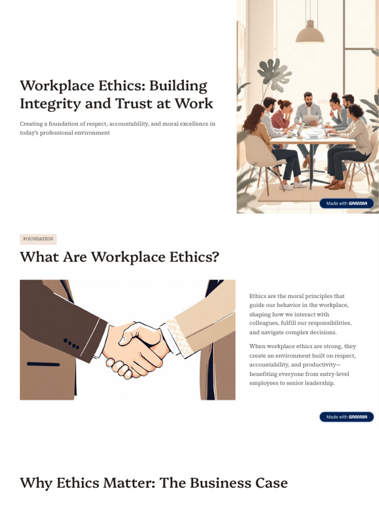 Workplace Ethics Building Integrity and Trust at Work | PDF | Sexual ...