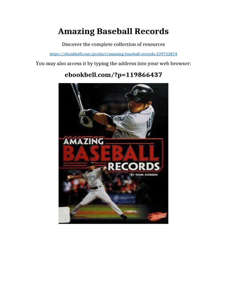 Amazing Baseball Records Full | PDF | Dances | Intellectual Property