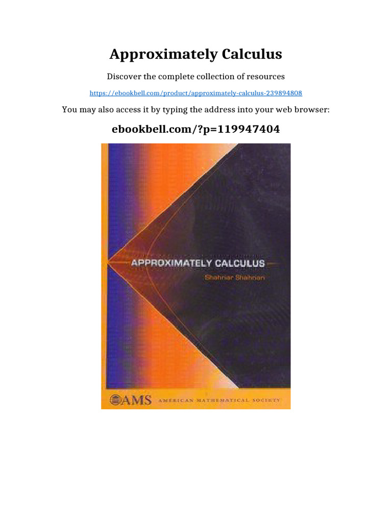 Approximately calculus available any format | PDF