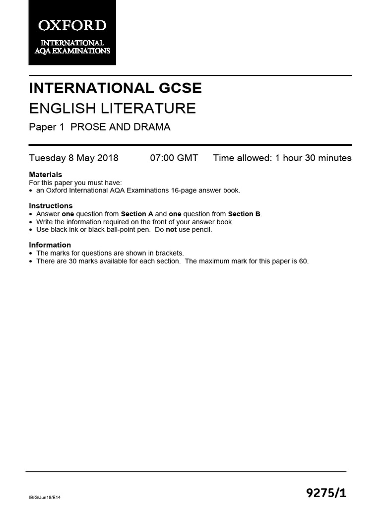 9275-1-JUN18 | PDF | Great Expectations