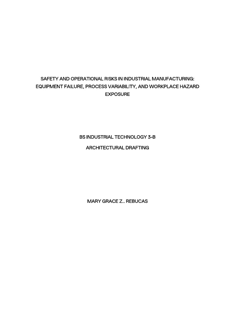 PRINOR Safety and Operational Risks in Industrial Manufacturing | PDF ...
