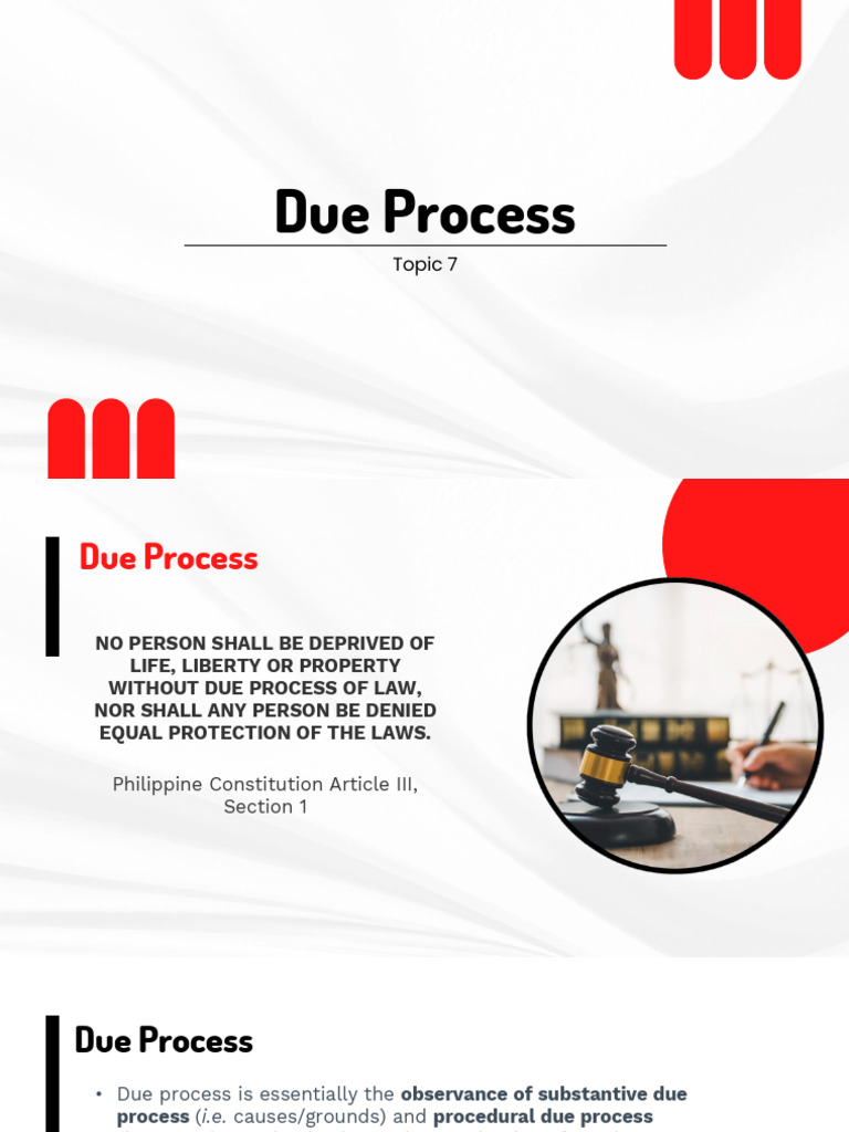 Topic+07+ +Due+Process | PDF | Employment | Due Process