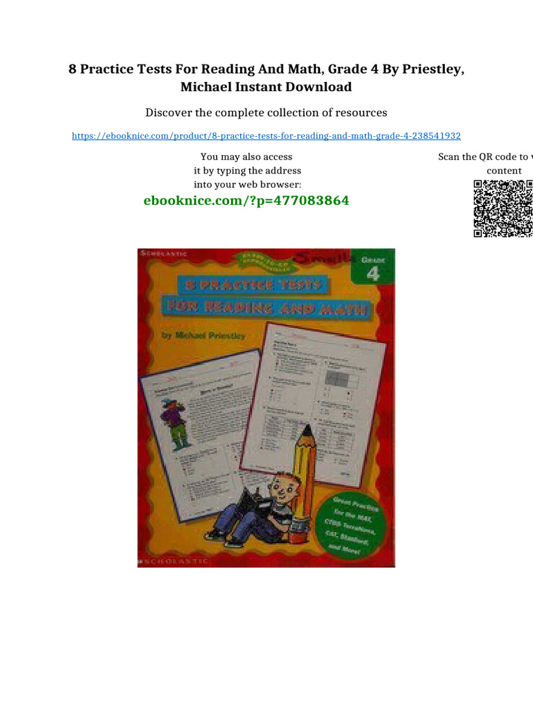 8 practice tests for reading and math, grade 4 by Priestley, Michael ...