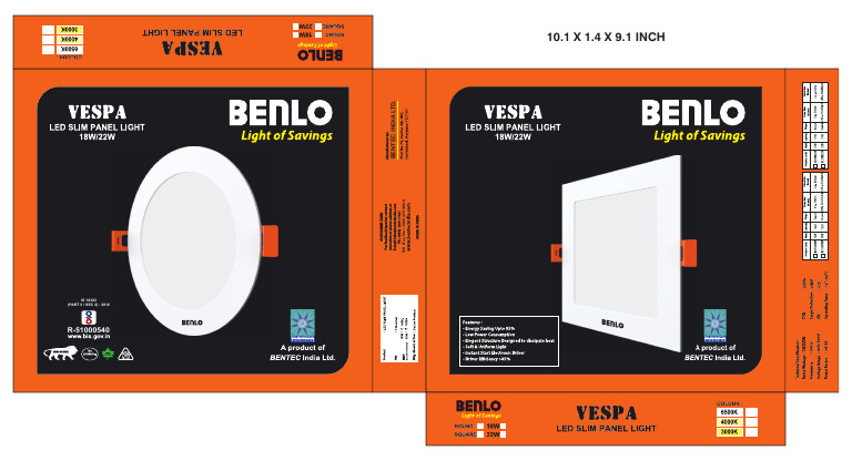 Benlo 18w Led Slim Panel Light | PDF