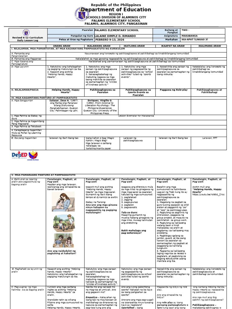 Makabansa q4 Week 3 DLL | PDF