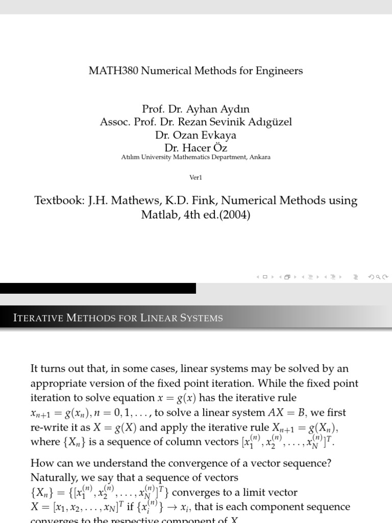 5-Week 6 Iterative Method For (Non) Linear Systems Detaylı | PDF ...