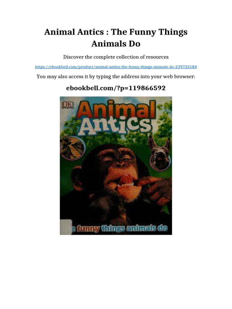 Animal Antics : the funny things animals do online pdf | PDF ...
