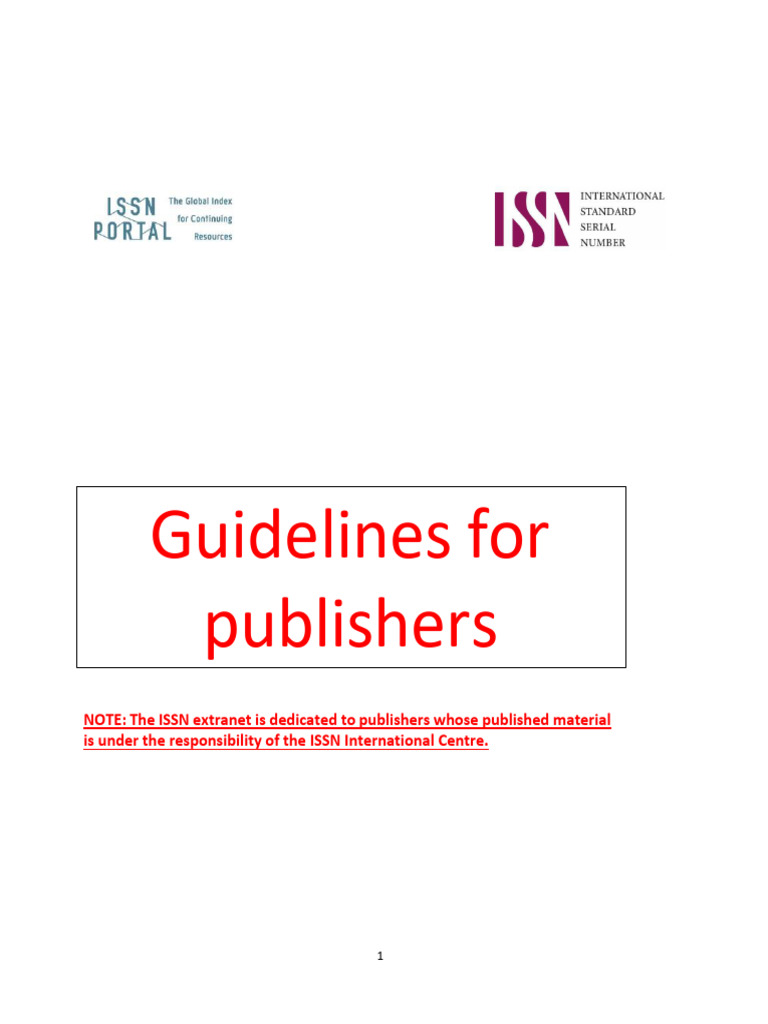 Guidlines for Obtaining and ISSN for the NWCN Journal | PDF | Computing