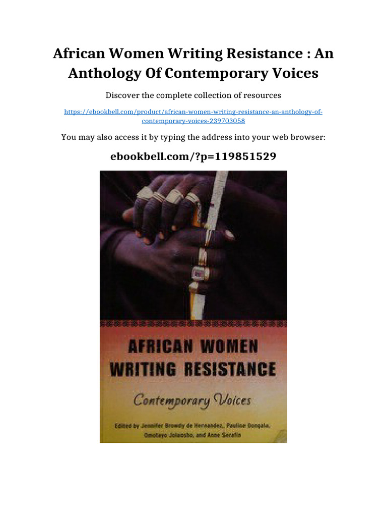 African women writing resistance : an anthology of contemporary voices ...