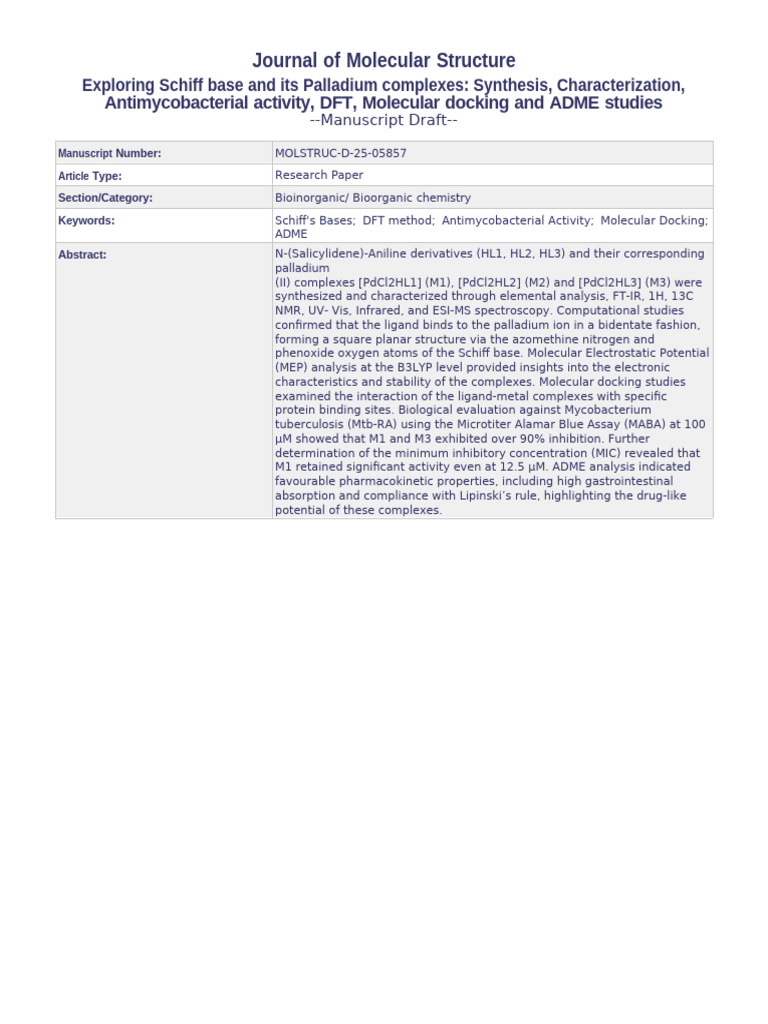 Final Highlighted Corrected Manuscript | PDF | Coordination Complex ...