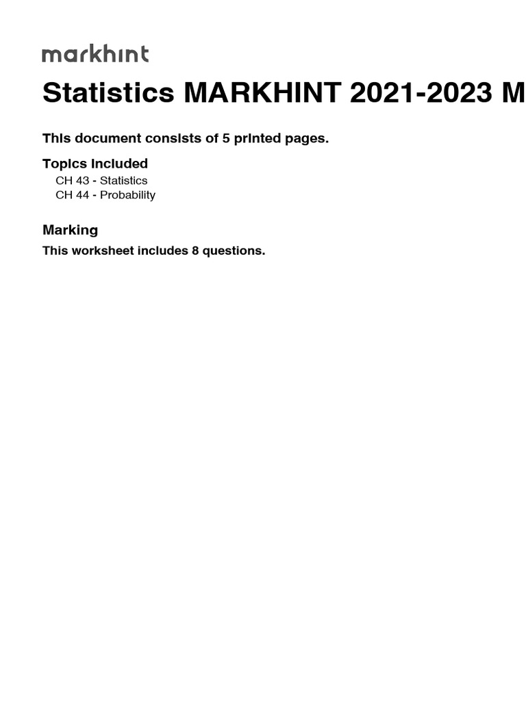 Statistics Exam Practice Ms - Nextgen | PDF