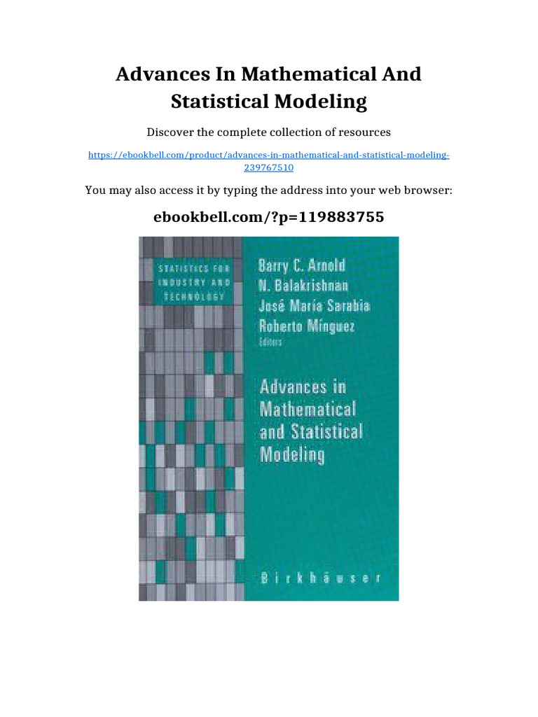 Advances in Mathematical and Statistical Modeling Full | PDF ...