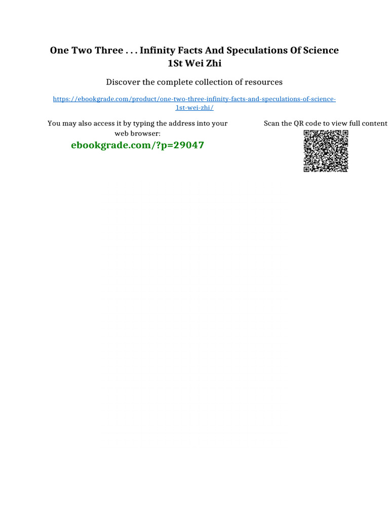 One Two Three . . . Infinity Facts and Speculations of Science 1st Wei ...