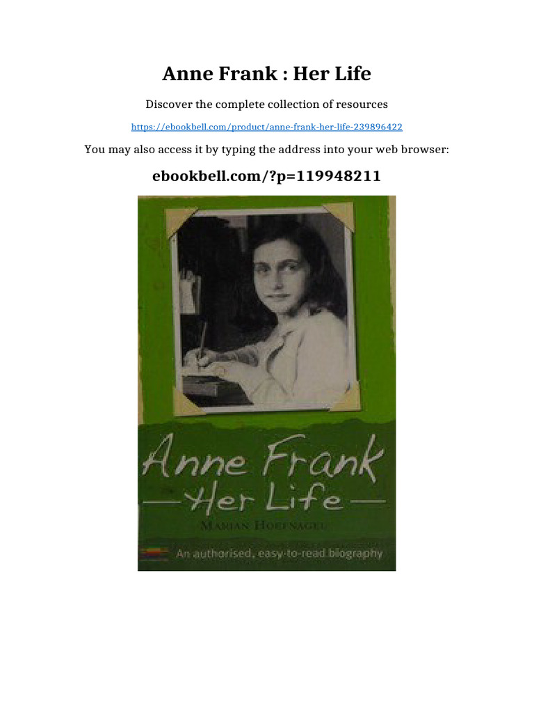Anne Frank : her life available any format | PDF