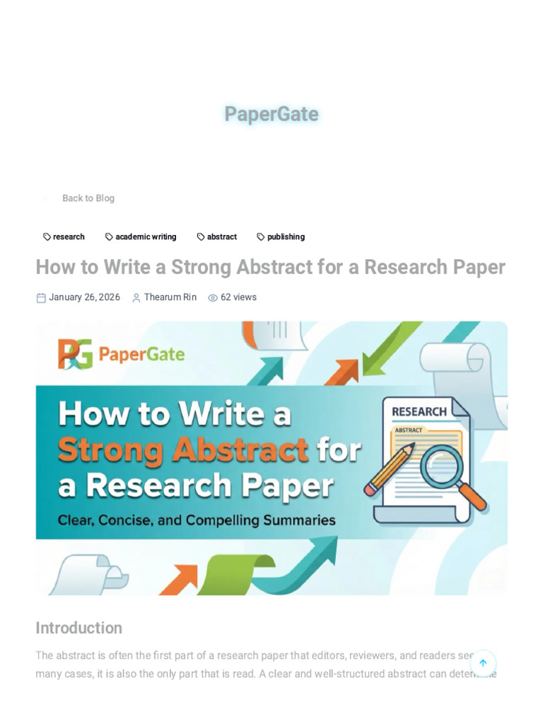 How to Write a Strong Abstract for a Research Paper _ PaperGate Blog ...