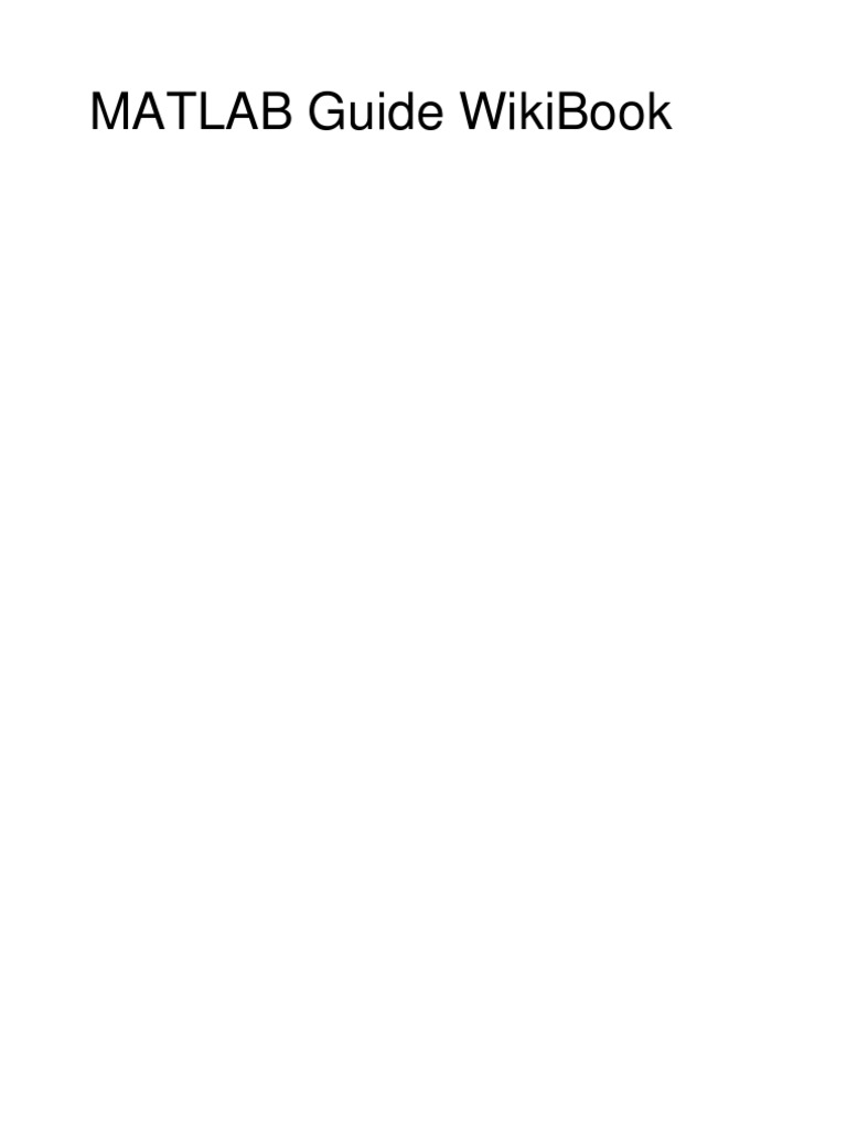 Matlab Guide Wikibooks Pdf Matlab Matrix Mathematics