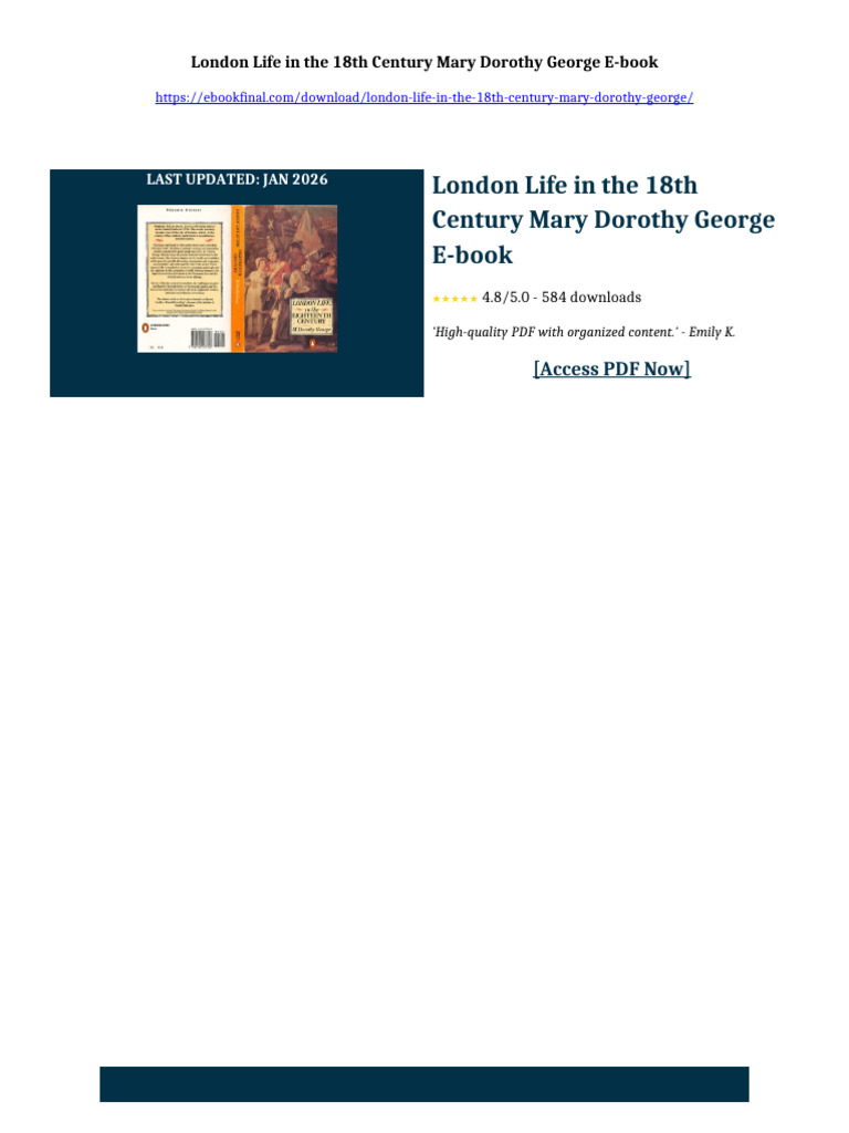London Life in the 18th Century Mary Dorothy George ebook full size ...