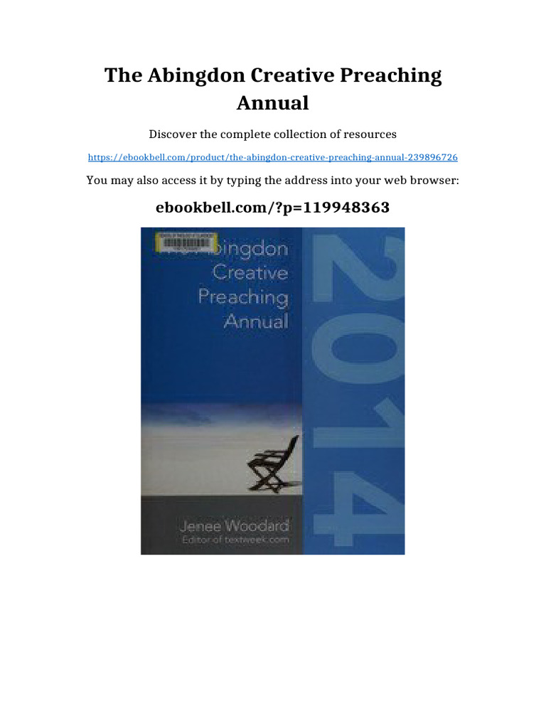 The Abingdon creative preaching annual available any format | PDF