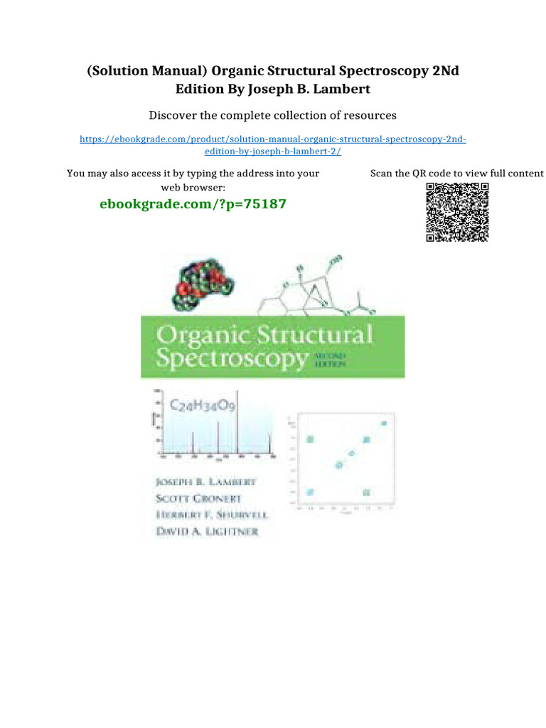 (Solution Manual) Organic Structural Spectroscopy 2nd Edition by Joseph ...