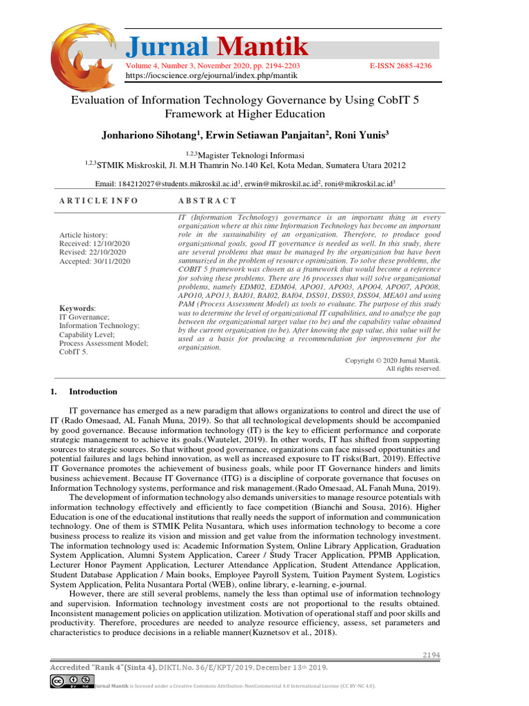 JURNAL MANTIK | PDF | Governance | Questionnaire