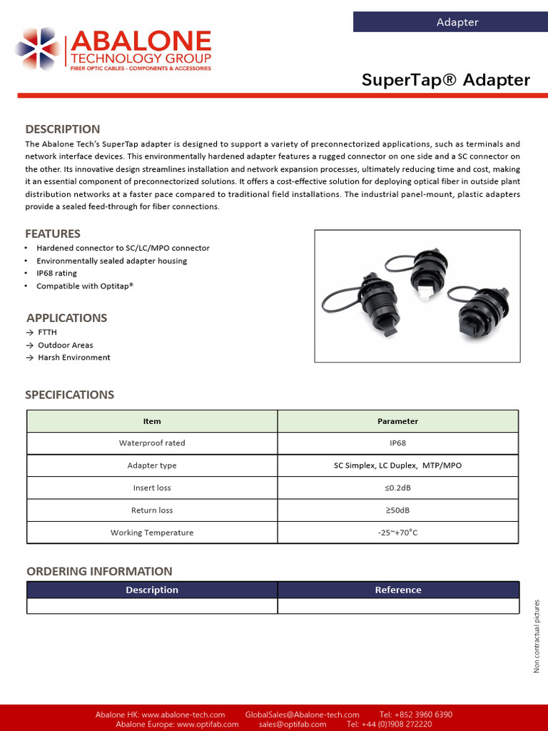 TDS AD 15 002 Supertap Adapter | PDF