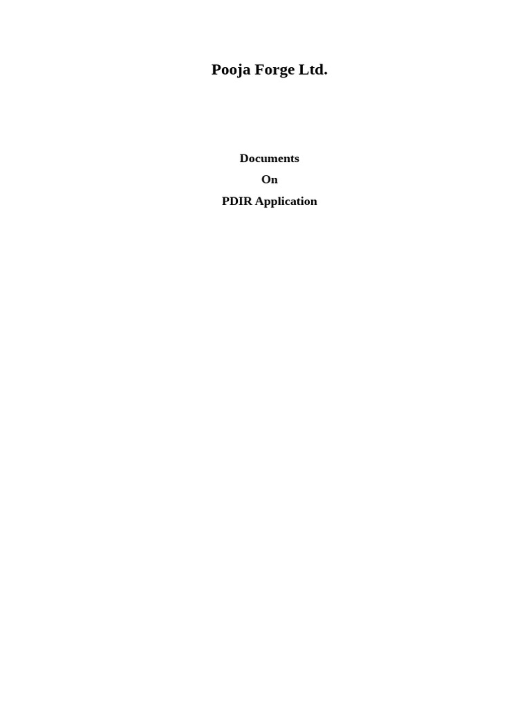 Pooja Forge Ltd-PDIR | PDF