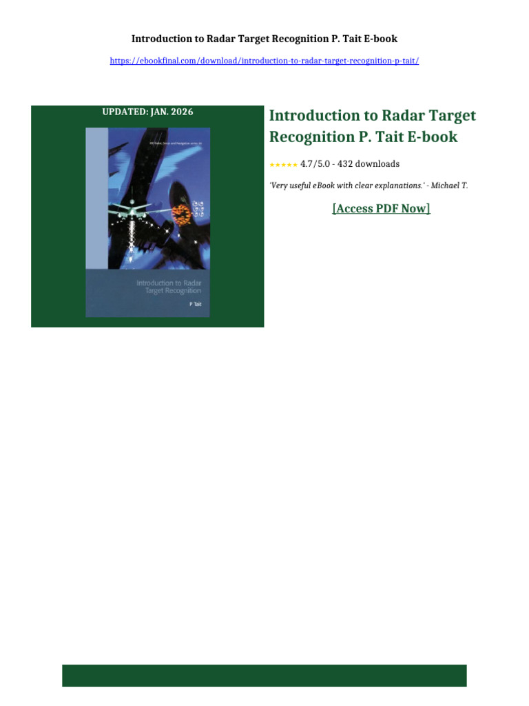 Introduction to Radar Target Recognition P. Tait ebook long form ...