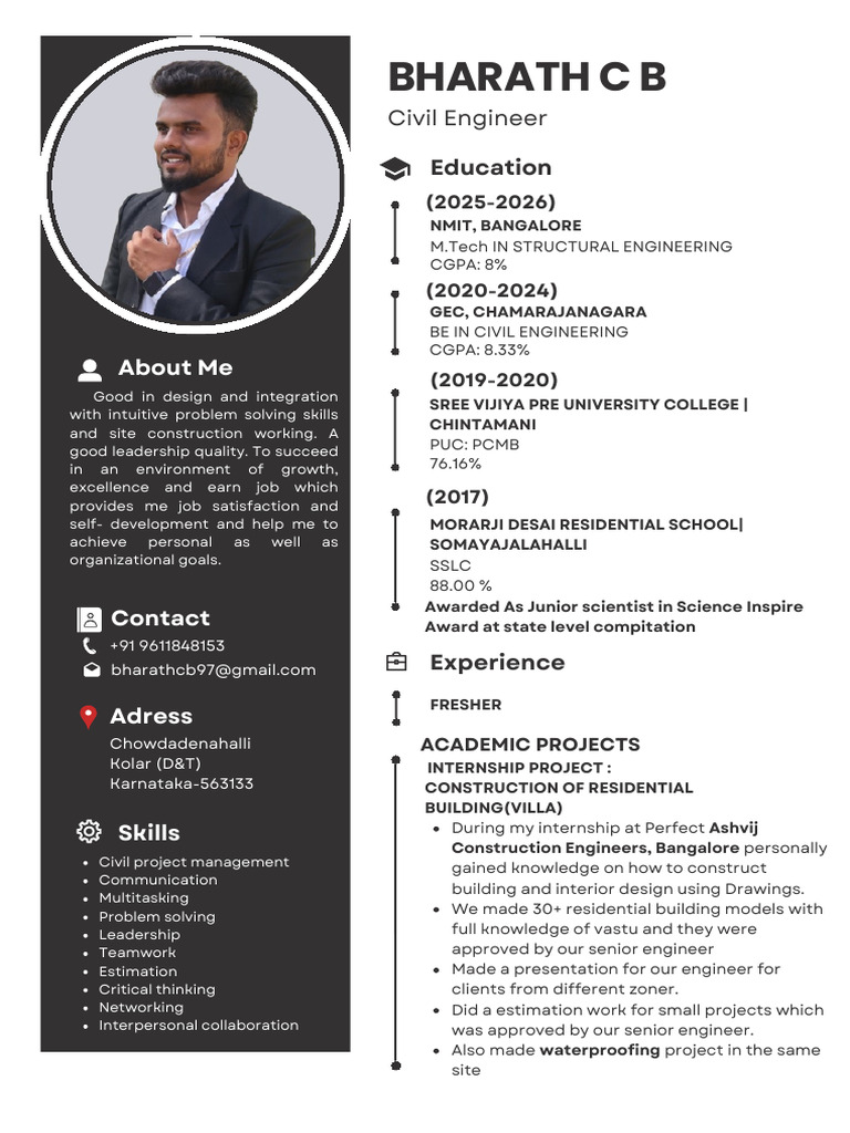 Jr. Design Engineer - 07.02.2026 - Bharath C B | PDF