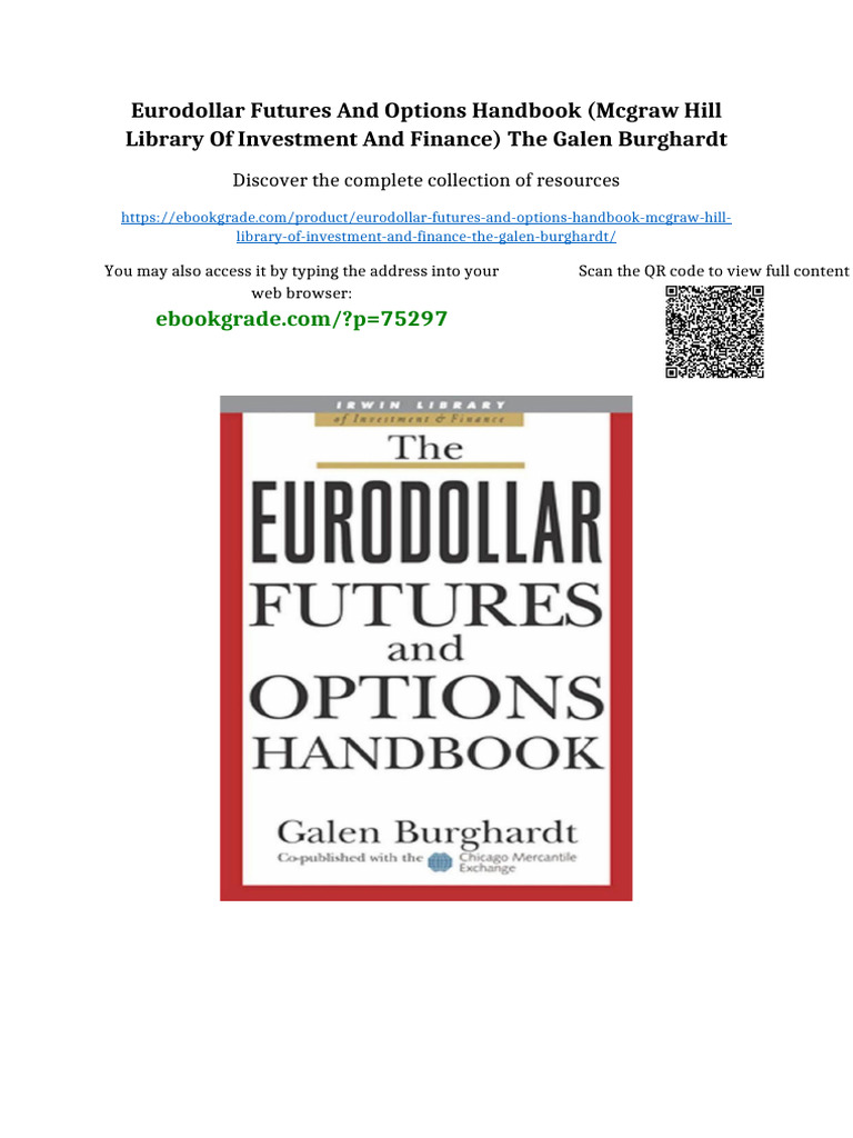 Eurodollar Futures and Options Handbook (McGraw Hill Library of ...