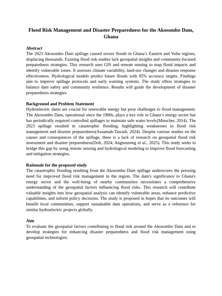 Proposal - Flood Risk and Disaster Preparedness GMES Grant | PDF ...