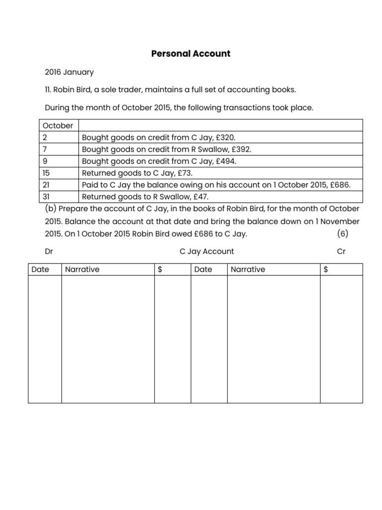 Personal Account - Exercise | PDF | Credit Card | Cheque